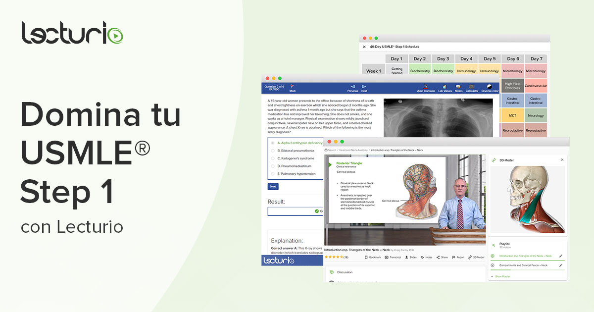 USMLE® Step 1 - Preparación total (Qbank + Videos) | Lecturio