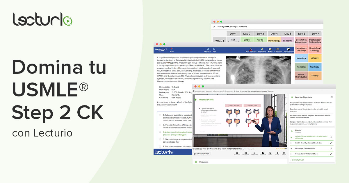 USMLE® Step 2 CK - Preparación total (Qbank + Videos) | Lecturio
